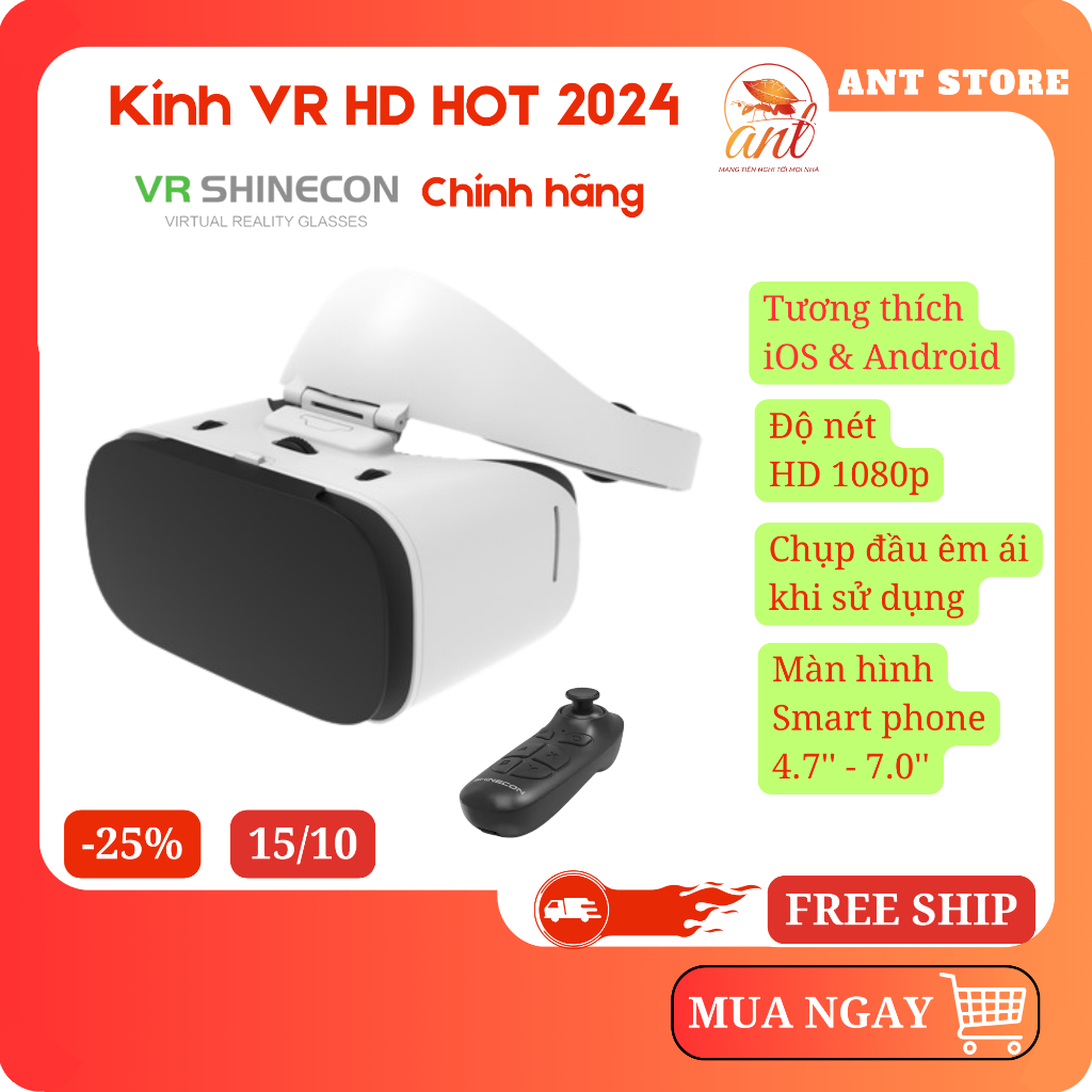 Kính thực tế ảo VR SHINECON SC-S1 độ nét HD 1080p - học tập khám phá ...