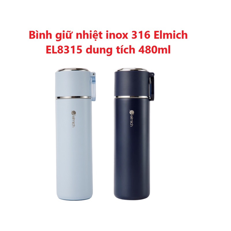 Bình giữ nhiệt Elmich EL8315 [ 480ml ] [ inox 316 an toàn - nắp làm cốc uống - giữ nhiệt tốt ...