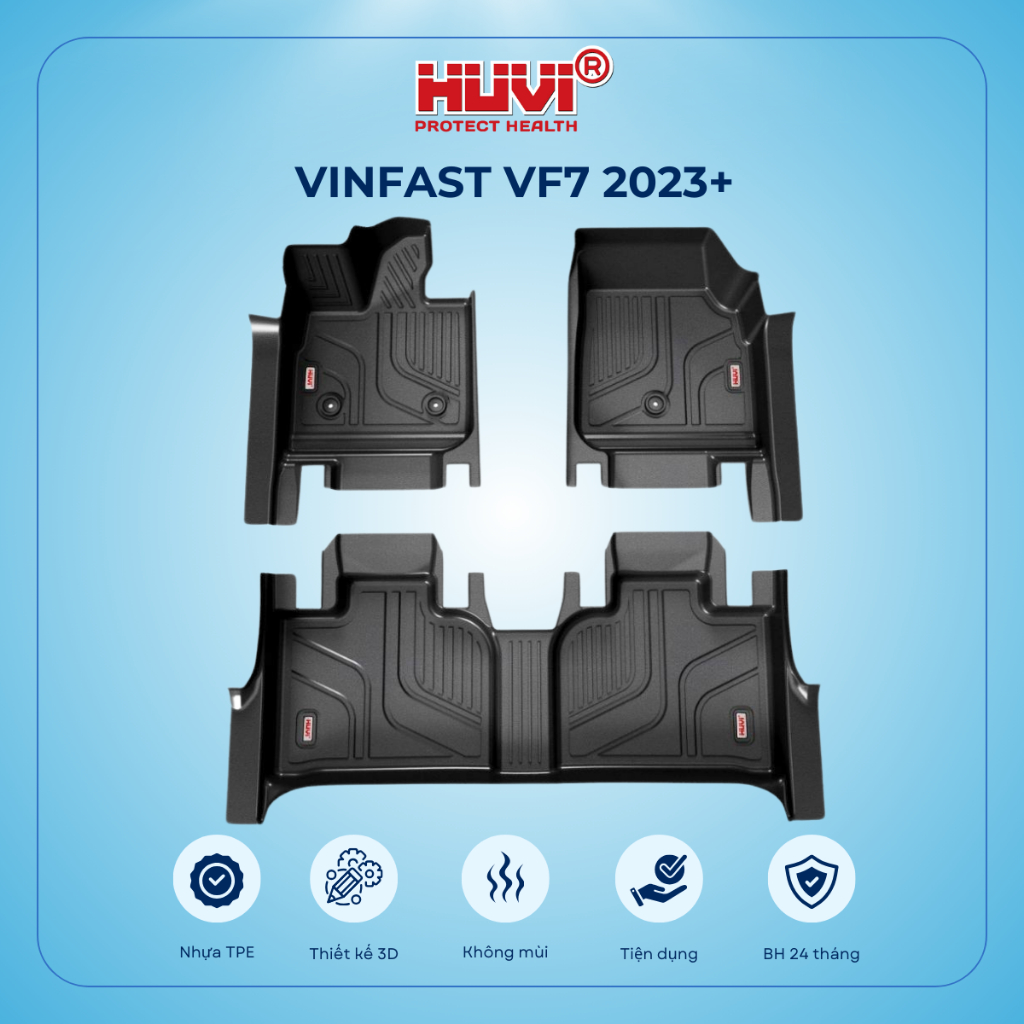 Thảm lót sàn xe VINFAST VF7 2023+ 3D tràn viền nhựa TPE - HUVI Việt Nam ...