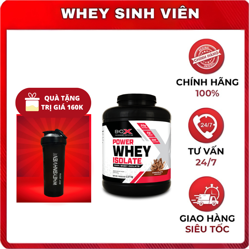 [Chính hãng] Sữa dinh dưỡng tăng cơ BioX Whey Isolate 5Lbs (2.27kg) tại Whey Sinh Viên Hải Phòng ...