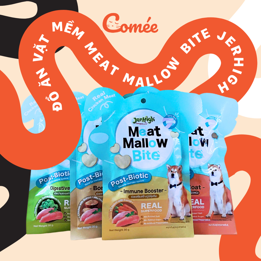 [Comee] JERHIGH Meat Mallow Bite Đồ ăn vặt siêu mềm dành cho chó bổ ...