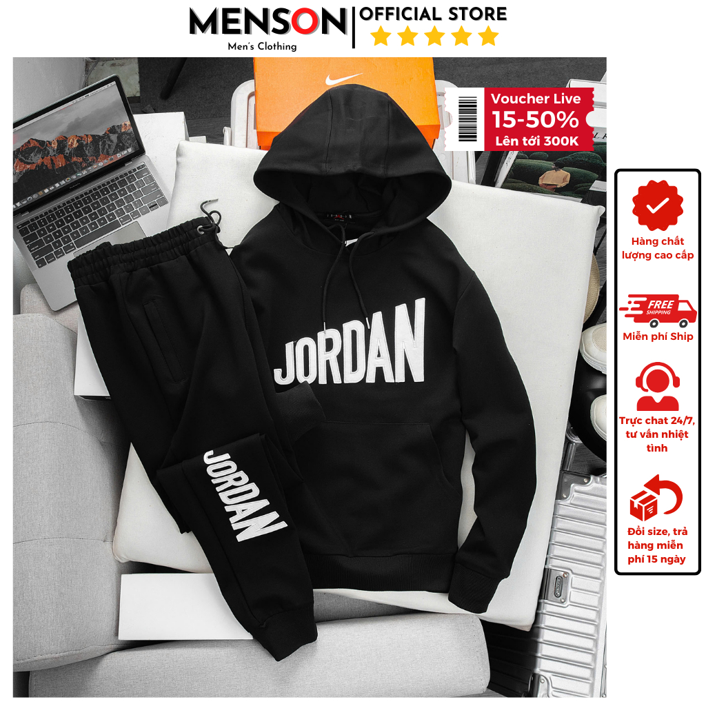 Bộ quần áo nỉ nam thu đông có mũ cao cấp Hàng loại 1 Menson MD325 Bộ ...