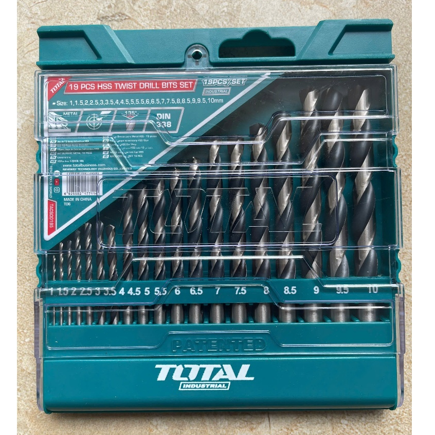 TACSD0195 1-10mm Bộ mũi khoan kim loại HSS 19 chi tiết Total | Shopee ...