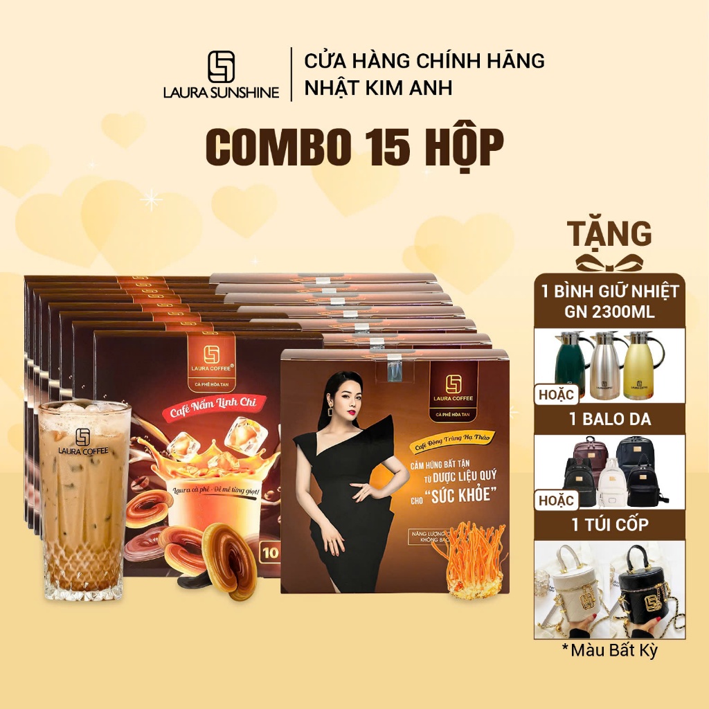 [TẶNG QUÀ] Combo 15 Hộp Cà Phê Laura Coffee Nhật Kim Anh (15 hộp x 10 ...