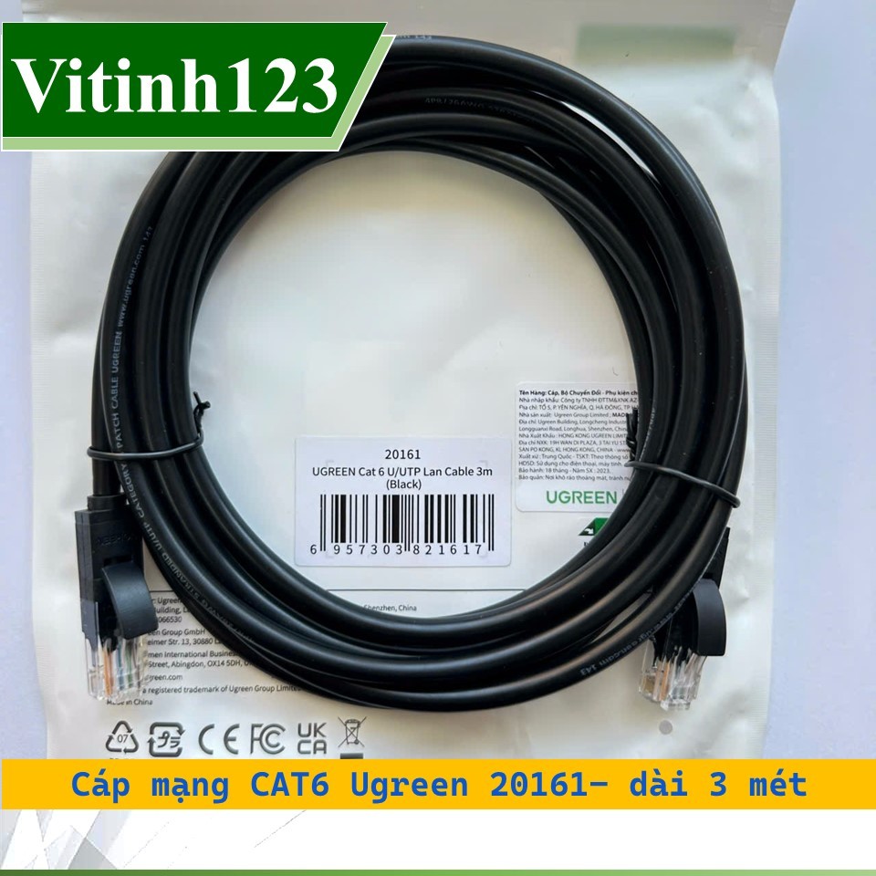 Dây cáp mạng Cat6 Ugreen 20161 3m;Ugreen 20162 5m;Ugreen 20164 10m ...