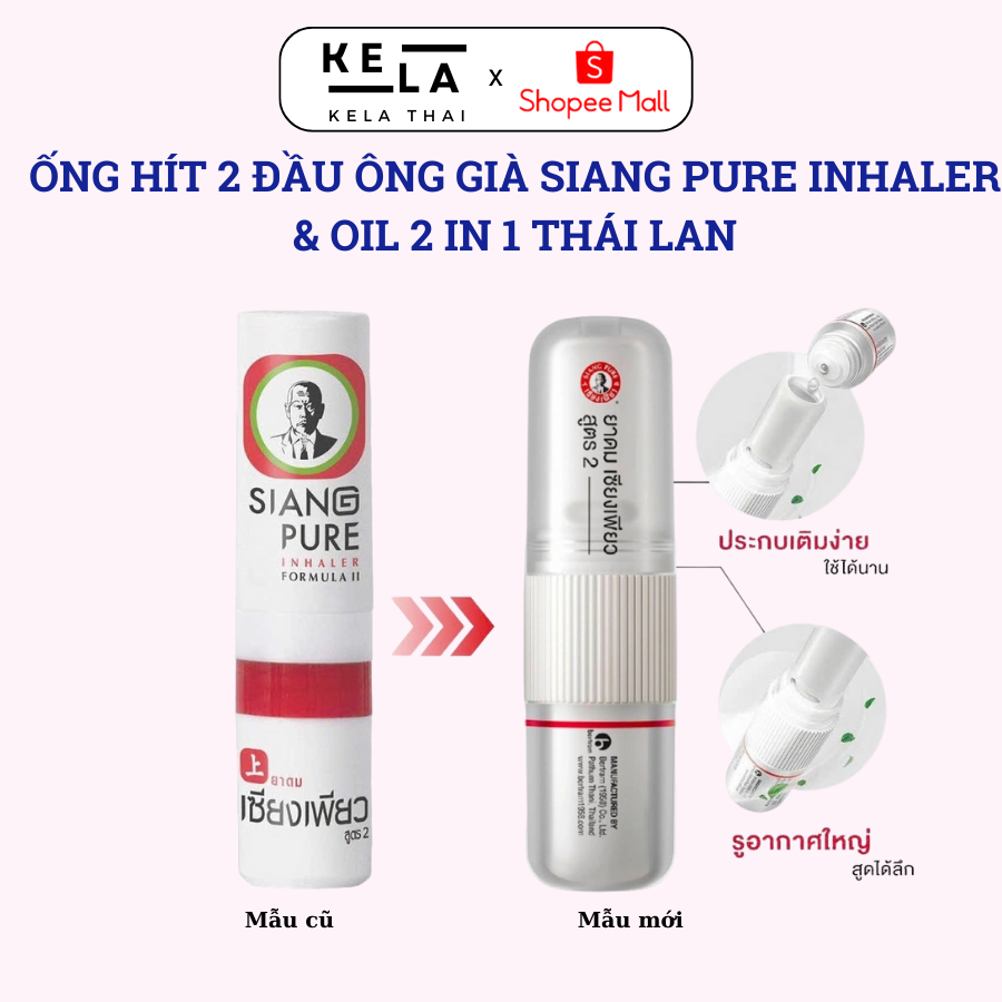 Ống hít mũi thái lan ông già Siang Pure Inhaler 2 đầu KELA THAI ...