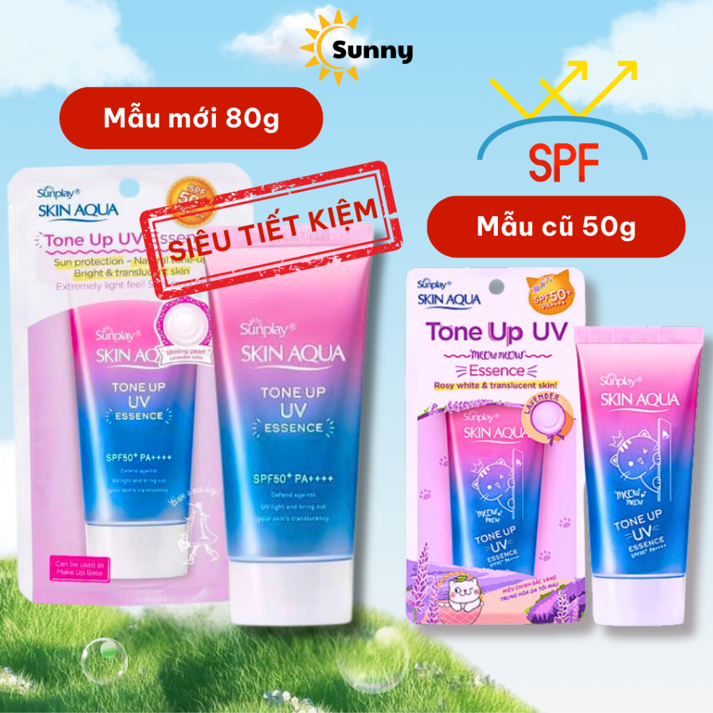 Kem chống nắng Skin Aqua nâng tông cho da tối màu dạng tinh chất Sunplay Skin Aqua Tone Up UV ...