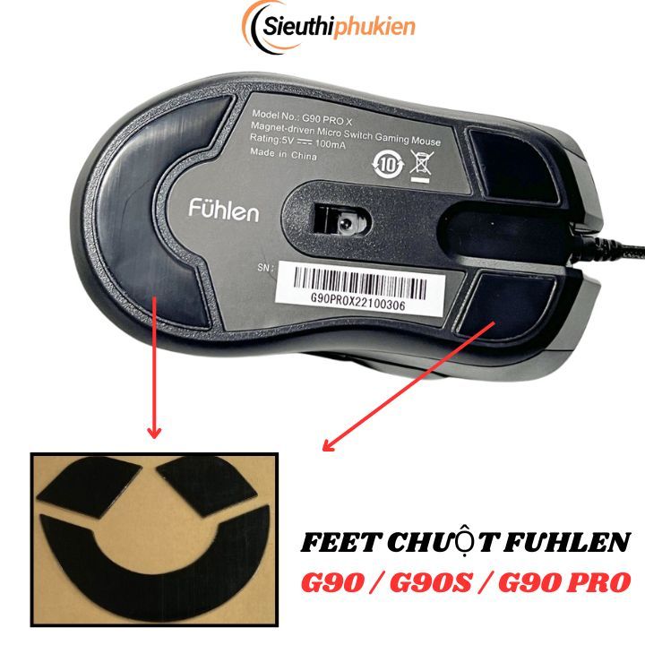 Combo 5 bộ Feet dán cho chuột Fuhlen G90 G90S G90 Pro X | Shopee Việt Nam