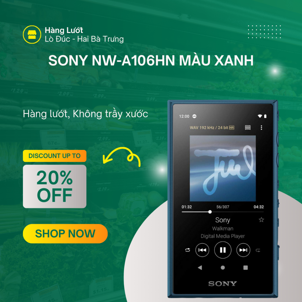 Máy Nghe Nhạc Sony Walkman NW-A106 32GB - NW-107 64 GB | Shopee Việt Nam