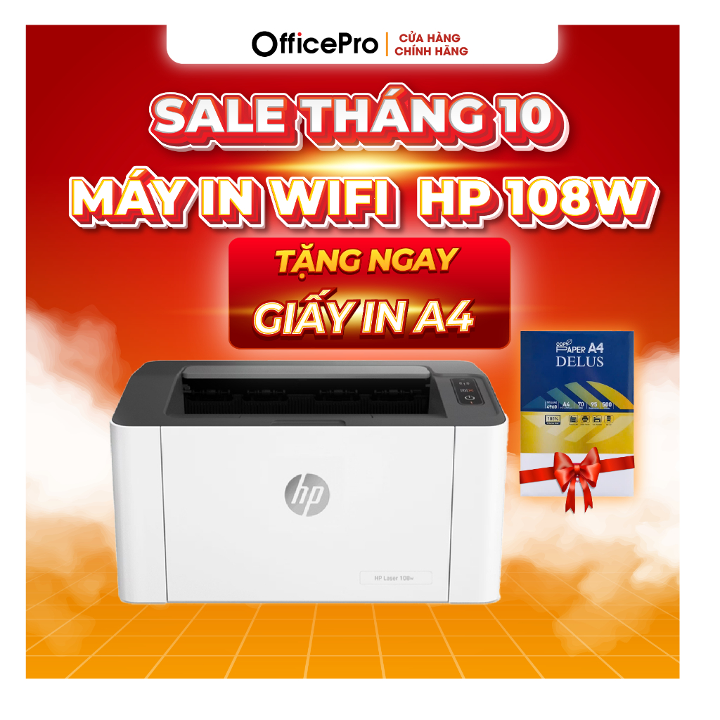 Máy in laser HP 108W (4ZB80A) - máy in Wifi A4 hỗ trợ MAC - bảo hành chính hãng | Shopee Việt Nam