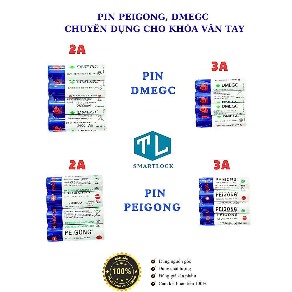 [Vỉ 4 viên] PIN PEIGONG VÀ PIN DMEGC CHÍNH HÃNG CAO CẤP CHUYÊN DÙNG CHO KHÓA VÂN TAY ĐIỆN TỬ ...