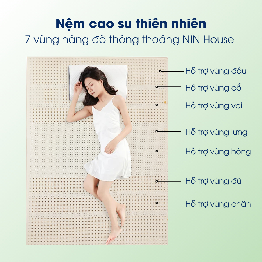 Đệm ngủ - Nệm cao su thiên nhiên NIN House 1m6x2m, 1m8x2m mattress êm ...
