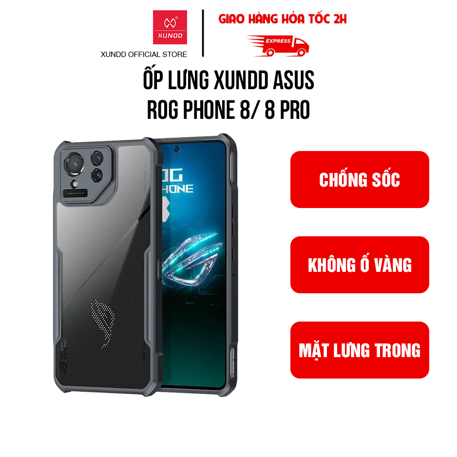 Ốp lưng XUNDD ASUS Rog Phone 8/ 8 Pro - Viền TPU, Chống sốc, Mặt lưng trong | Shopee Việt Nam