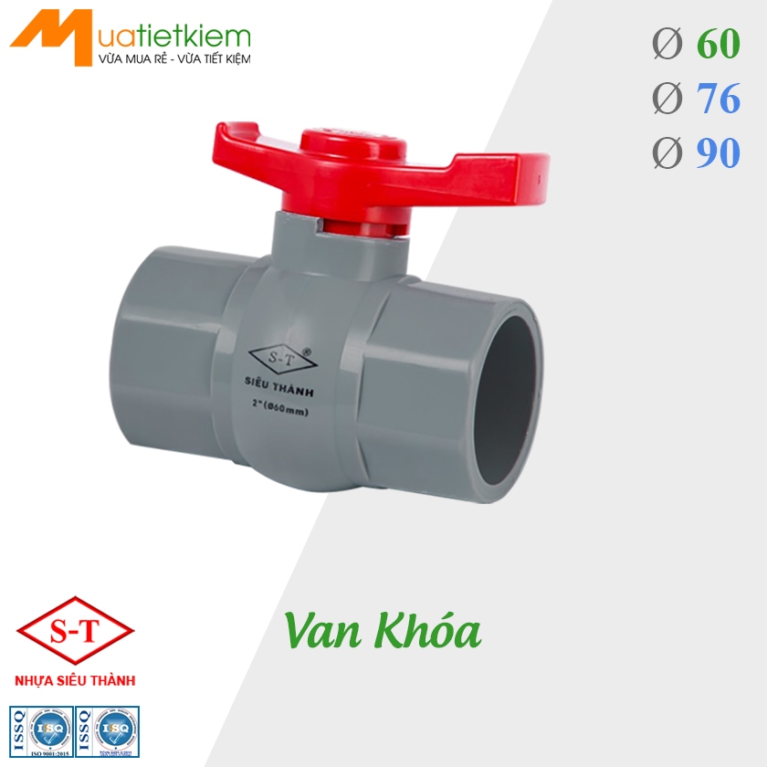 Ø60 Ø76 Ø90 [BÁN SỈ] Van Khóa PVC phi 60, 76, 90, phụ kiện ống nước ...