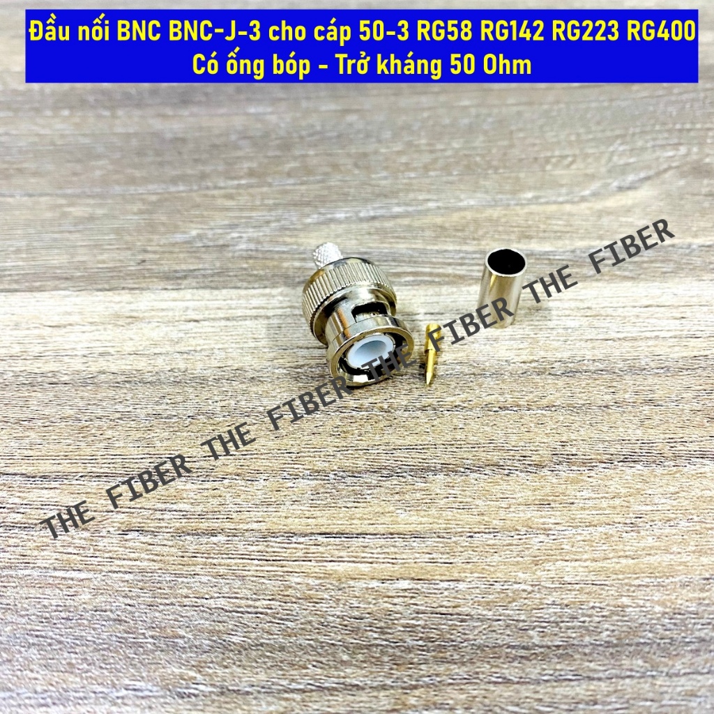 Đầu nối BNC BNC-J-3 cho cáp 50-3 RG58 RG142 RG223 RG400 - Có ống bóp - Trở kháng 50 Ohm | Shopee ...
