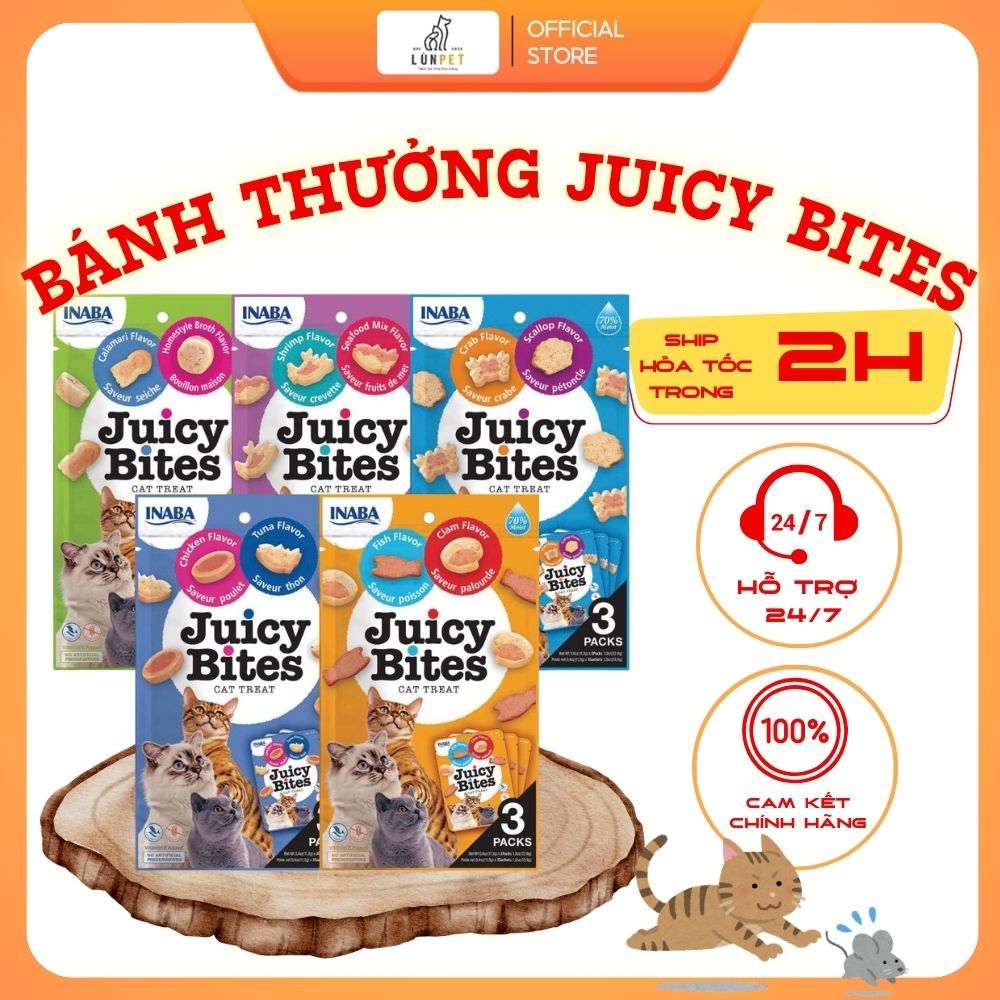Bánh thưởng cho mèo Juicy Bites Thái Lan 5 vị gói nhỏ | Shopee Việt Nam