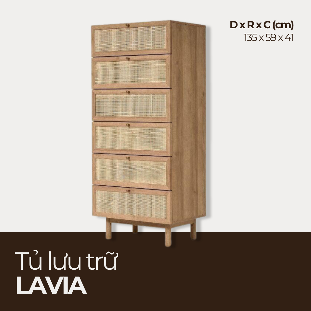 LAVIA, Tủ cao bằng mây tự nhiên Phong Cách Hiện Đại Sang Trọng, TLT_068 ...