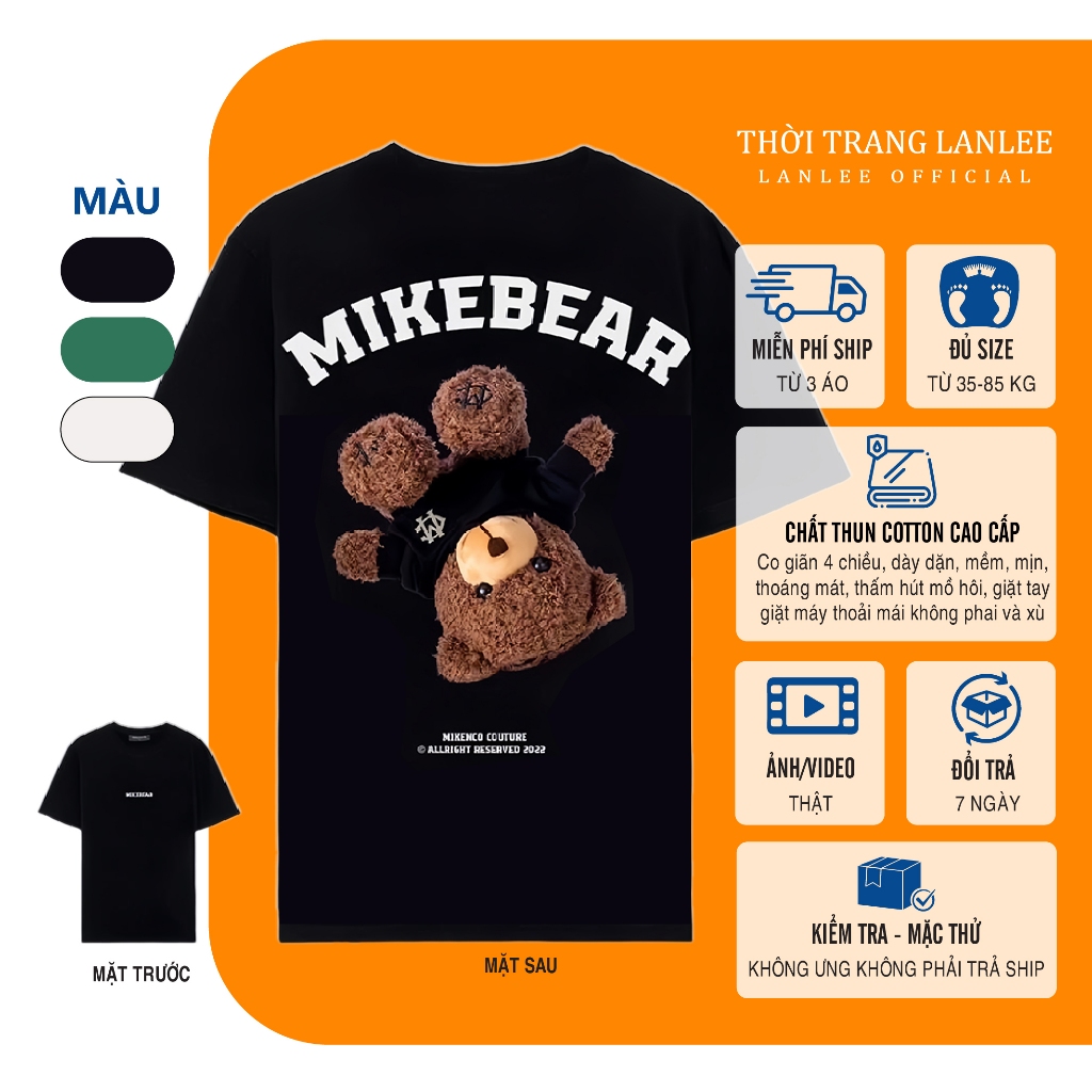 Áo Mikenco Mikebear tshirt phông nam nữ cao cấp, Áo thun Mikenko in gấu ...