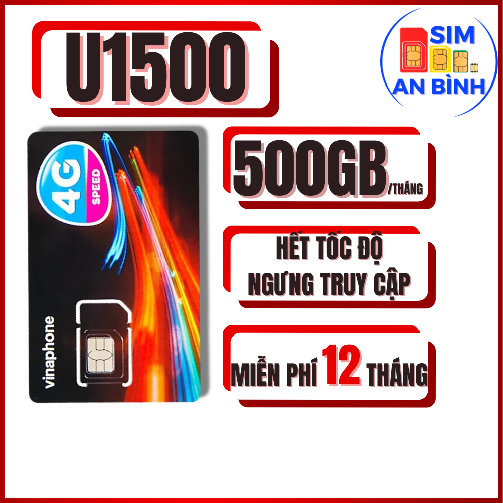 Sim 4G Vinaphone D500 , 12D49P , 12VD89P , 12BIG50Y , 12D159V , U1500 CÓ 500GB/THÁNG - MIỄN PHÍ ...