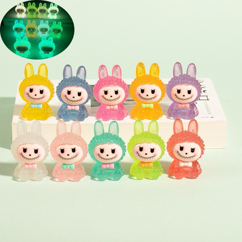 Labubu dạ quang, mô hình labubu bản đẹp, set 10 bé labubu cute và cá ...
