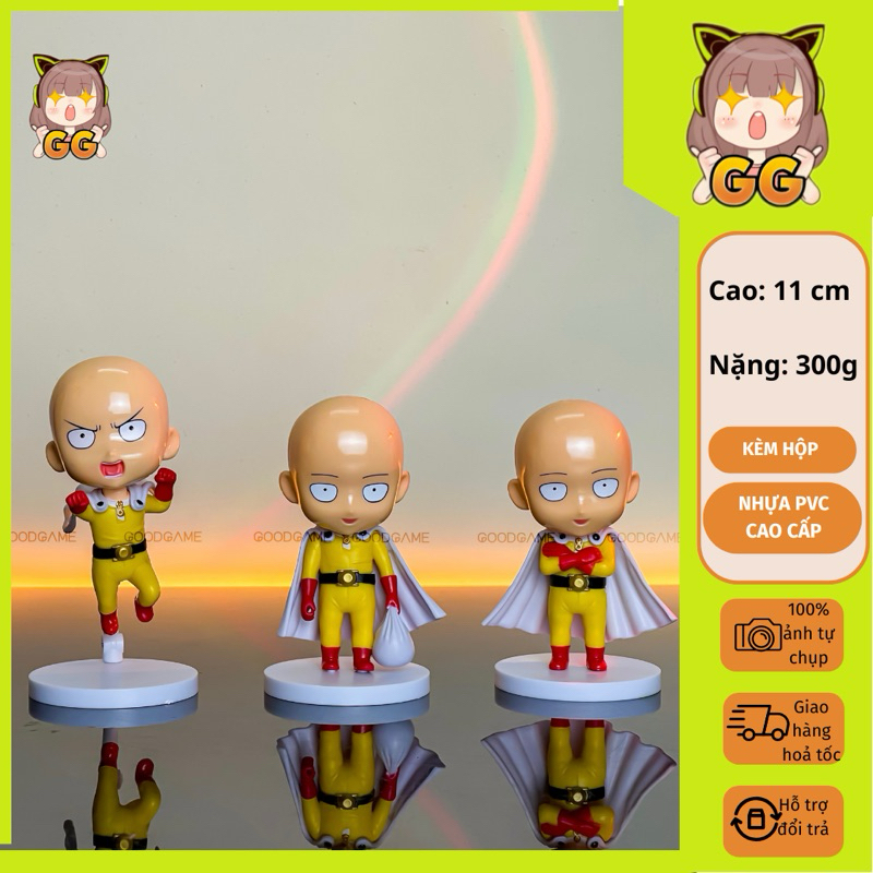 [NO BOX] 3 Mô Hình Chibi Saitama - One Punch Man | Shopee Việt Nam