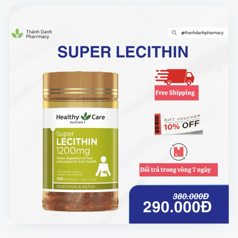 Mầm đậu nành điều hòa nội tiết Healthy Care Super Lecithin 100 viên ...