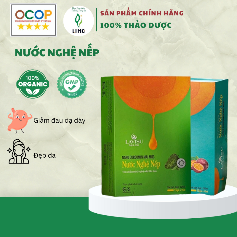Nước Nghệ Nếp Nano Curcumin Mai Mực Lavisu Mix Vị Hộp 45 Gói Huyền HUHO ...