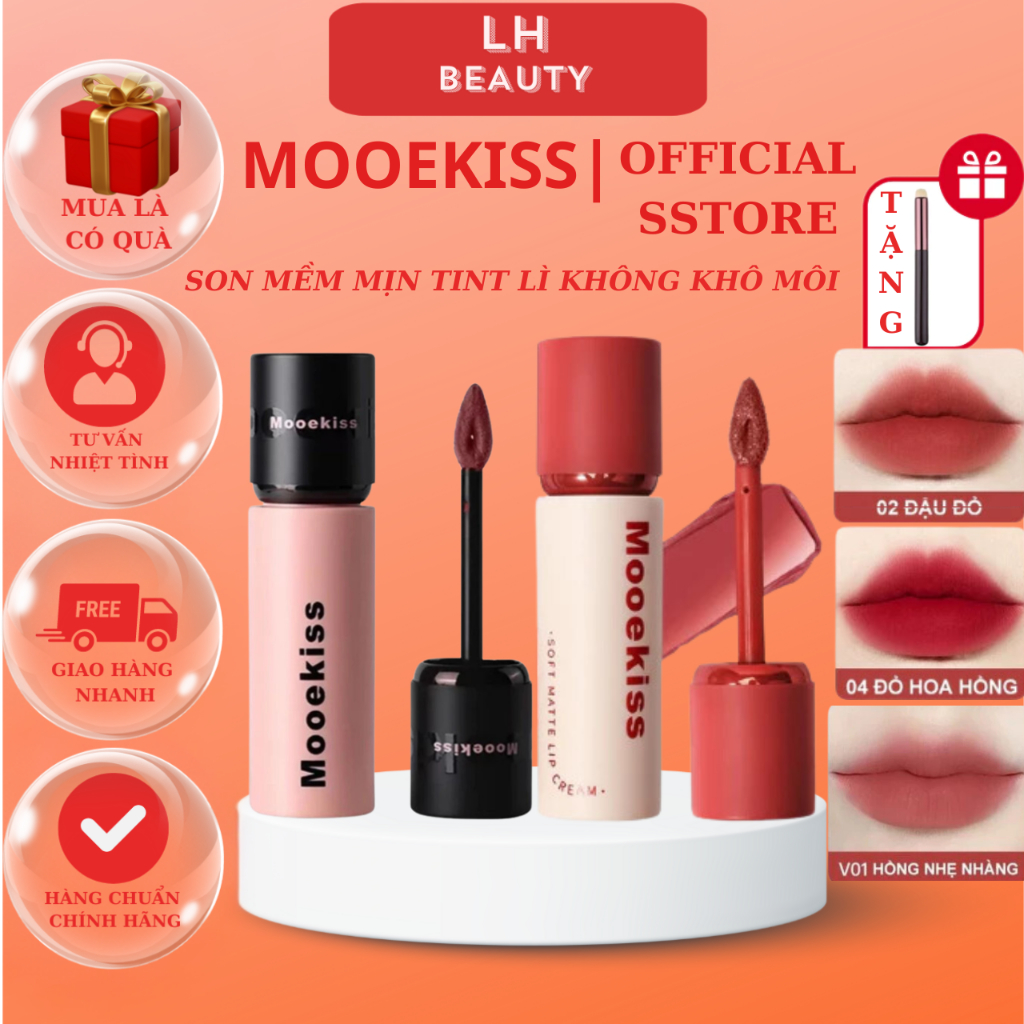 son Mooekiss Lip Cream Matte Velvet Lip Cream Non-Stick Cup Son Môi ...
