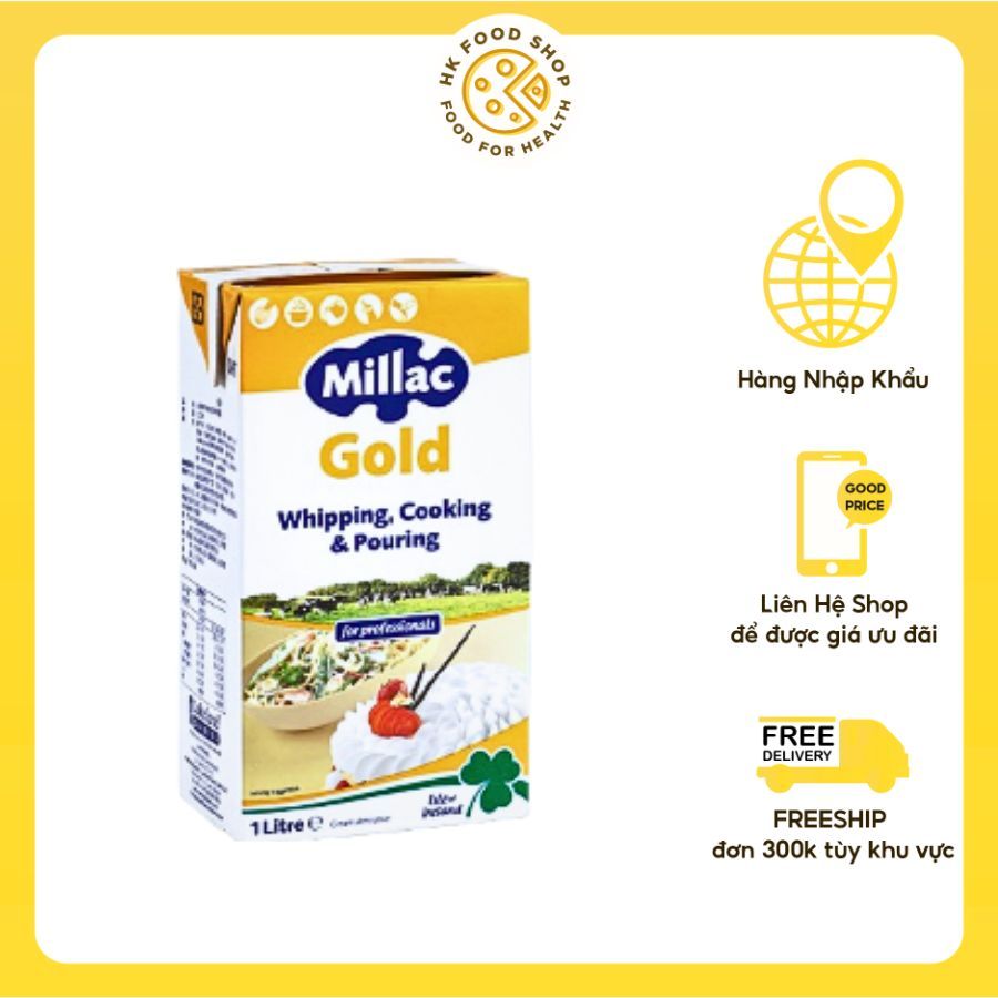 Millac Gold Kem Sữa Whipping Cream 1L 35% ( DATE 14/05/2025 ) | Shopee ...