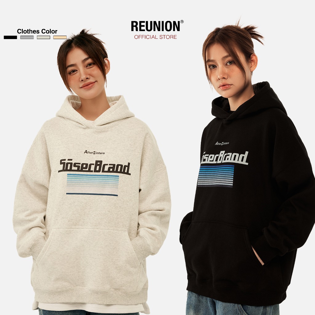 REUNION Áo Hoodie Nỉ In Họa Tiết SOSER-BRAND Áo Hoodie Nam Nữ Form Mũ ...
