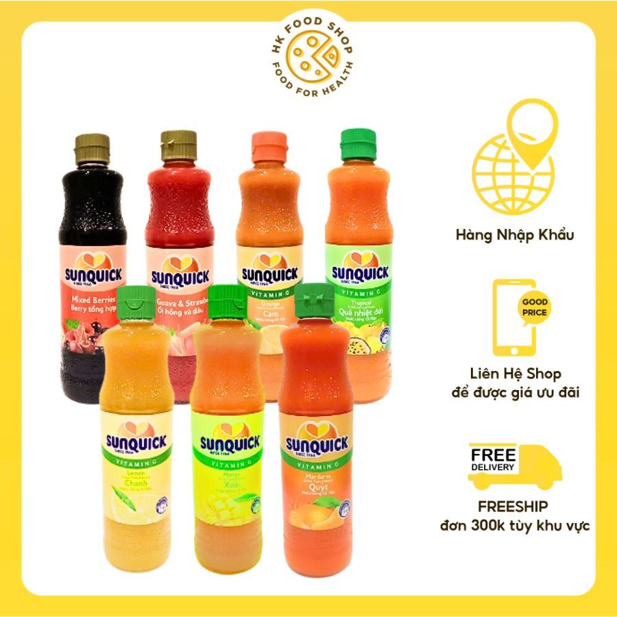 SUNQUICK NƯỚC ÉP TRÁI CÂY CÔ ĐẶC CÁC VỊ DATE 10/2025 | Shopee Việt Nam
