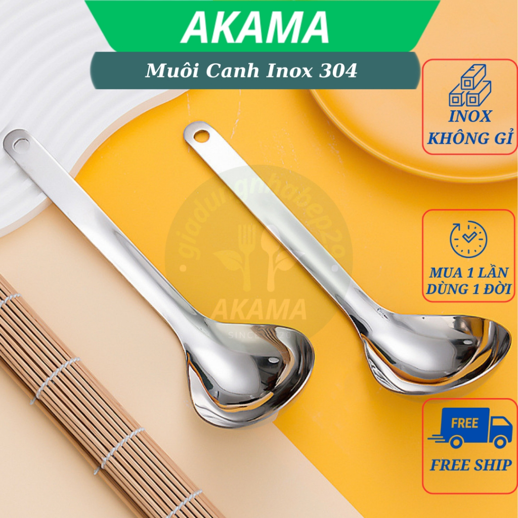 muôi múc canh inox 304, vá chan canh inox sáng bóng, an toàn tiện lợi ...