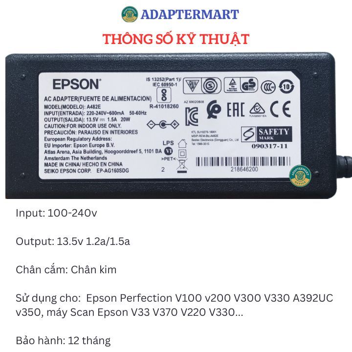 Nguồn cho máy Scan Epson V33 V330 V370 - hàng bảo hành 1 năm | Shopee ...