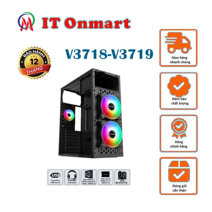 Vỏ Case Máy Tính Văn Phòng ATX VSP V3718 - V3719, Đen, Tower, 0.4mm ...