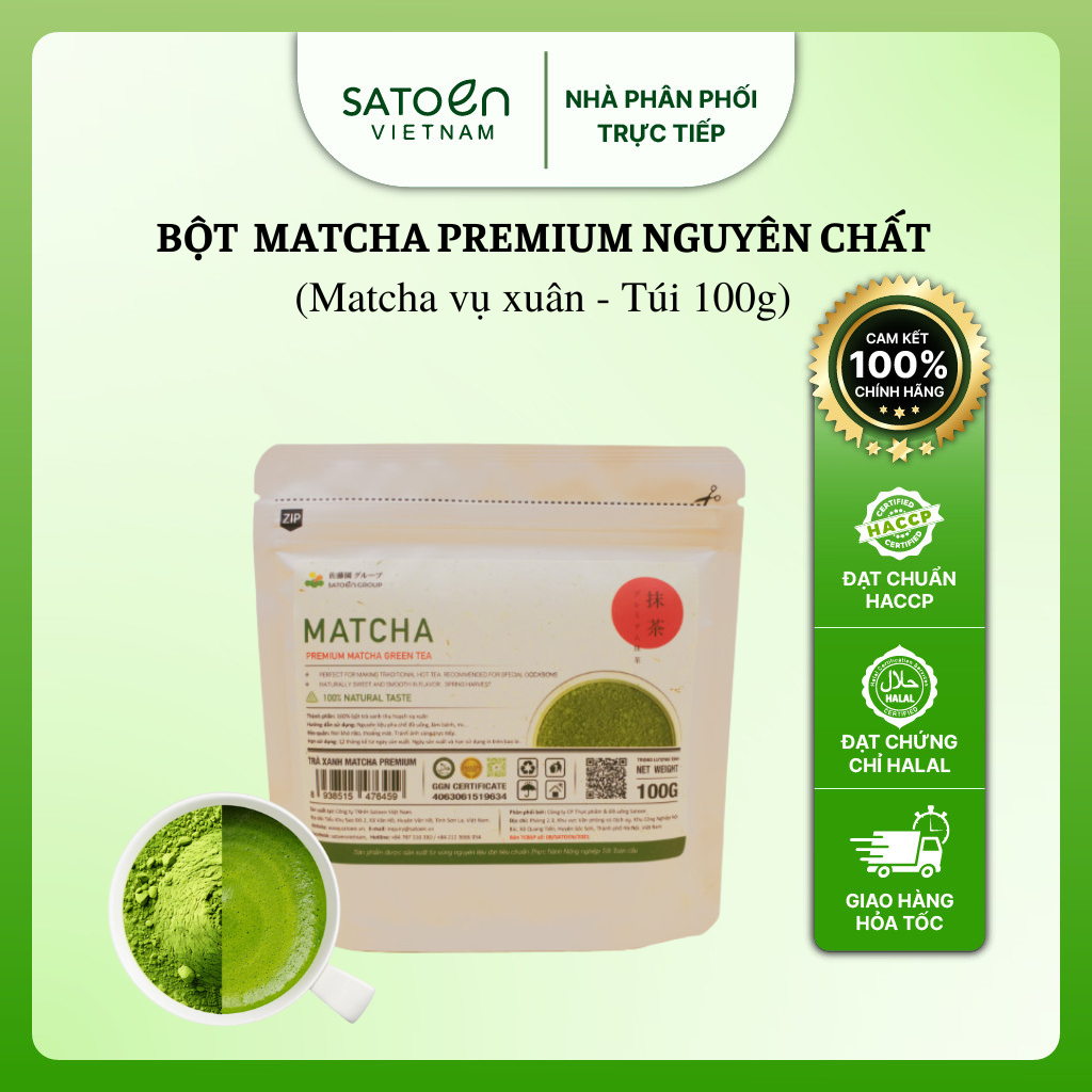 [NPP chính thức Satoen] Matcha premium 100g Bột trà matcha premium ...