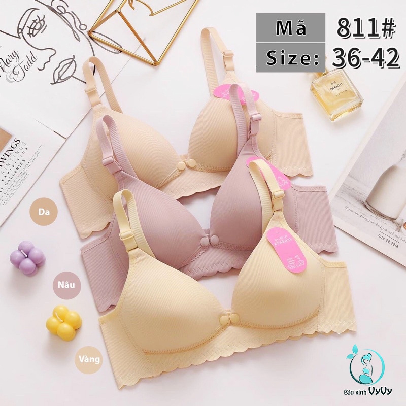 Áo lót bầu và sau sinh Bầu Xinh VyVy cho con bú, chất Lụa Tăm mềm mịn, không gọng nân ngực ...