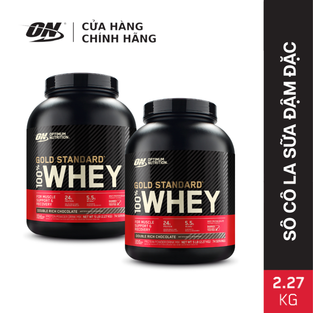 Combo 2 hộp Tăng cơ Optimum Nutrition Gold Standard 100% Whey 5lbx2 (74 ...
