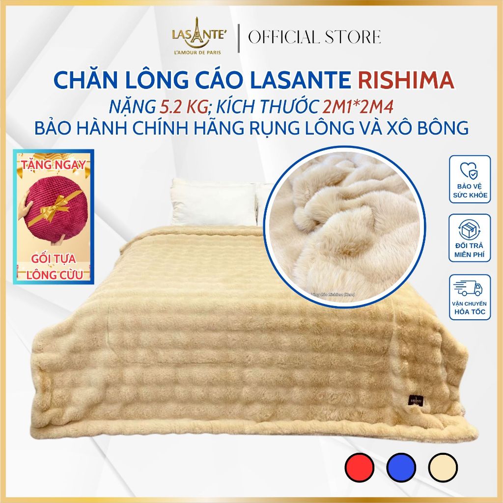 Chăn lông cáo Rishima 5Kg Lasante ấm áp, mềm mại dùng cho mùa đông 2m*2m3 | Shopee Việt Nam
