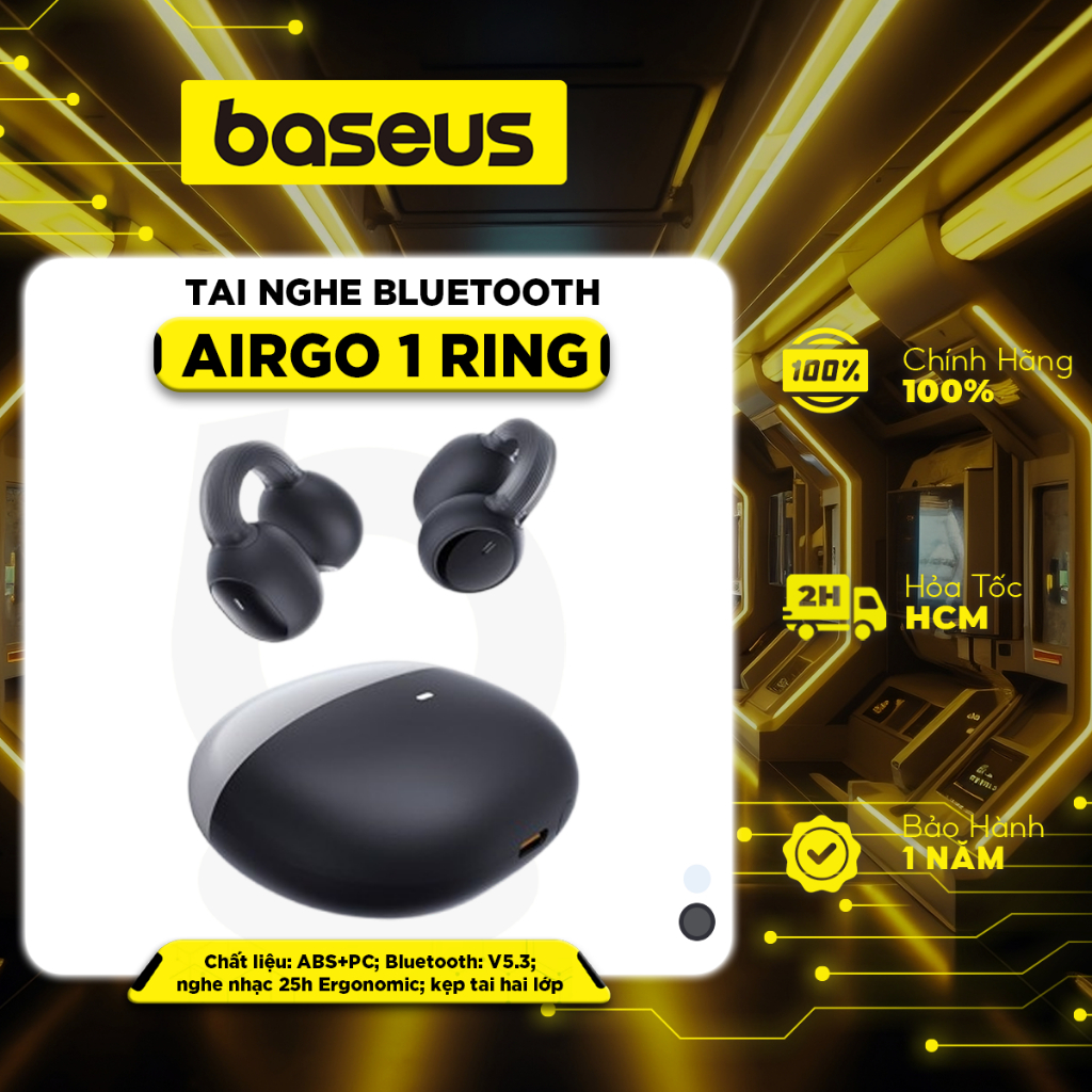 Tai nghe Bluetooth True Wireless Baseus AirGo 1 Ring Open-Ear bluetooth ...