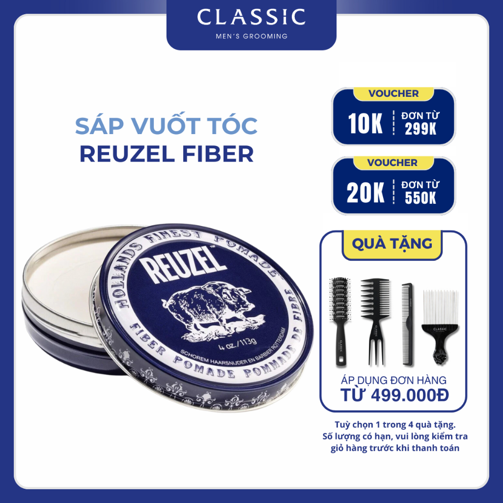 Sáp vuốt tóc Reuzel Fiber Pomade | Shopee Việt Nam