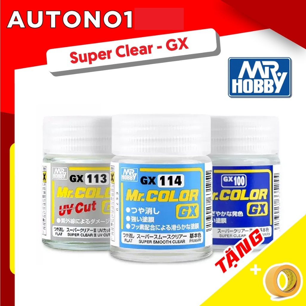 Sơn mô hình phủ bóng - mờ siêu mịn Lacquer 18ml GX112 - GX113 - GX114 Mr.hobby – Mr.Color ...