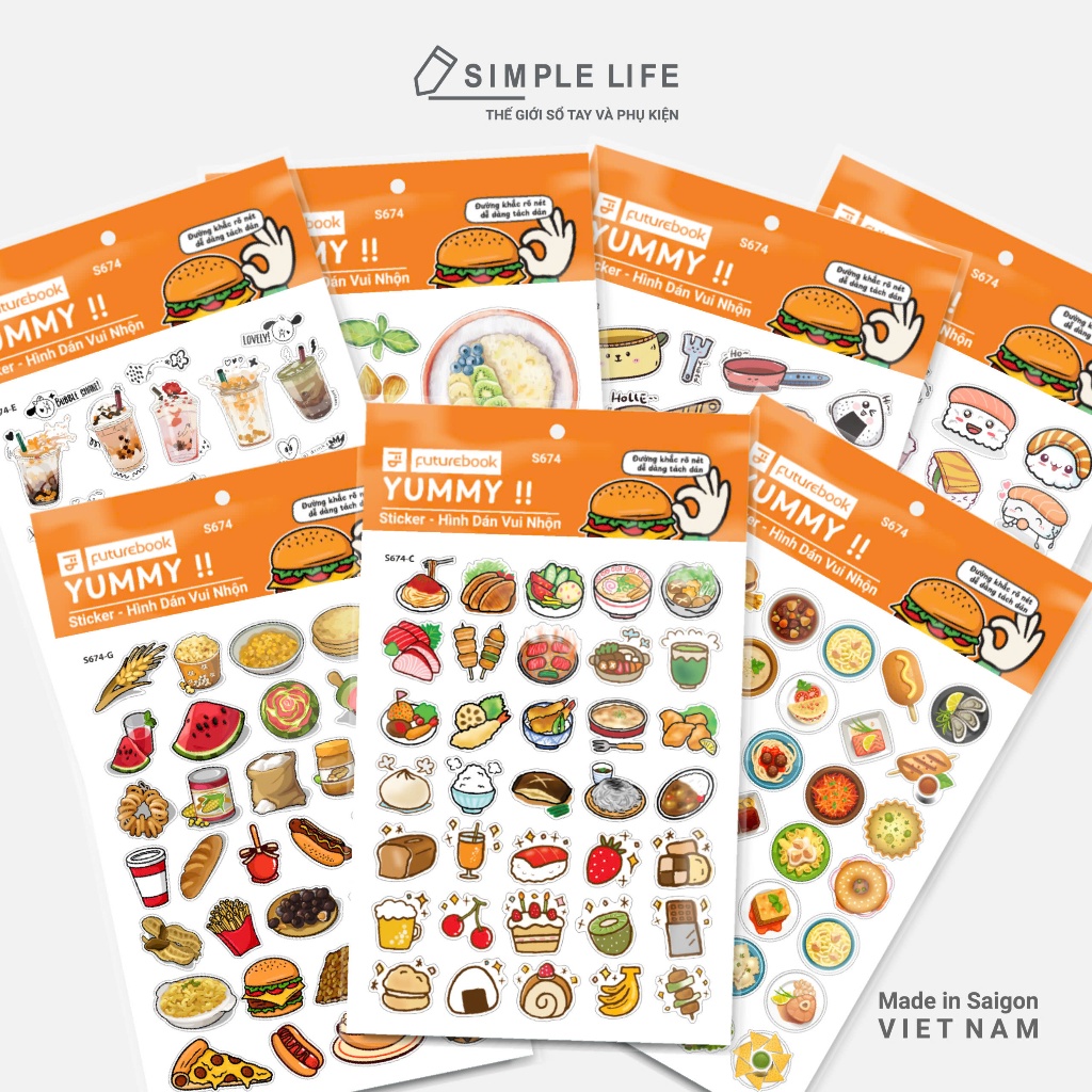 Sticker Yummy Nhãn Dán Hoạt Hình Dễ Thương Trang Trí Sổ Tay Futurebook ...
