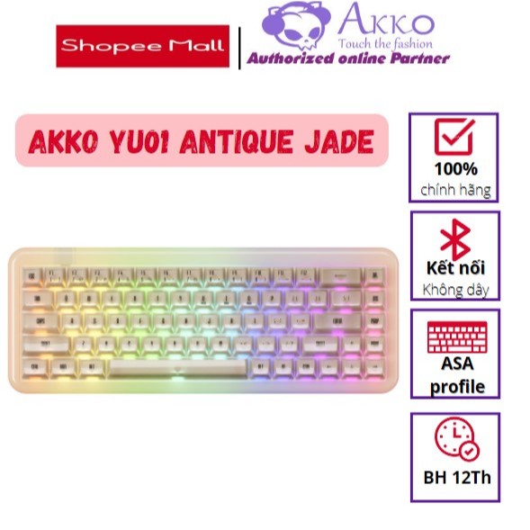Bàn phím AKKO YU01 Antique Jade (RGB / Hotswap / Piano Pro SW/ Multi ...