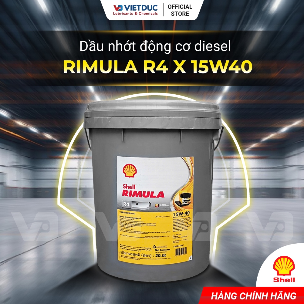 Dầu nhớt động cơ Xe tải Shell Rimula R4 X 15W-40 - Xô 20L | Shopee Việt Nam