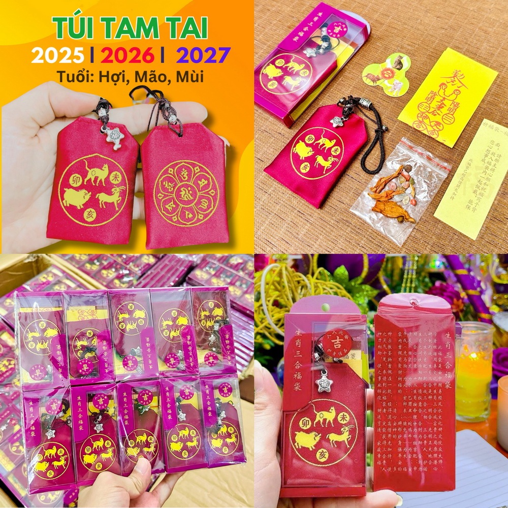 [TRỢ GIÁ] Túi Tam Tai Cho Tuổi : HỢI - MÃO - MÙI - 2025 2026 2027 - Bỏ ...