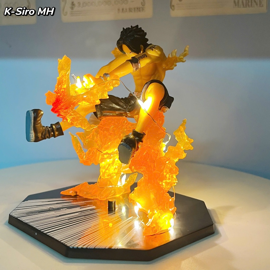 Mô hình One Piece Ace - tung chưởng lửa - Có bản Led hàng thường, cao ...