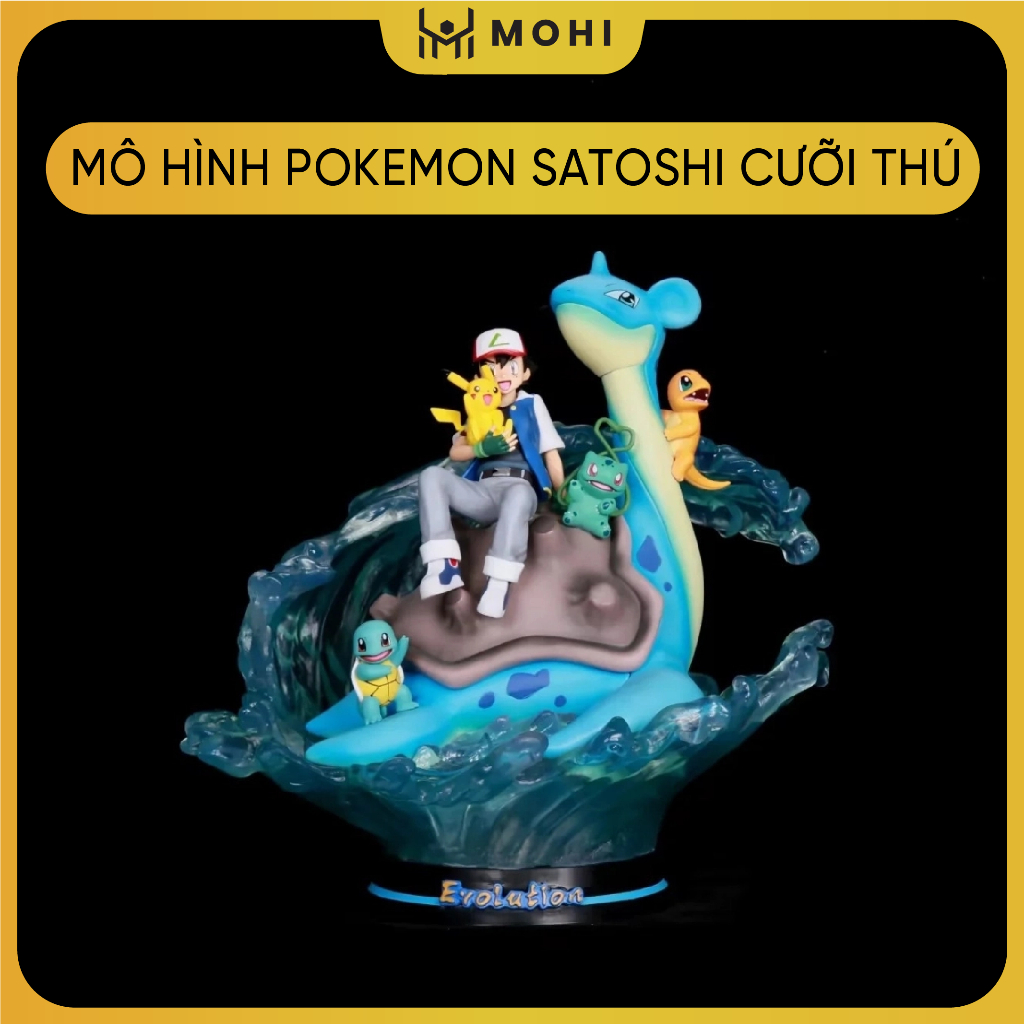 Mô Hình Pokemon Satoshi cưỡi thú bản cao cấp - Cao : 35cm - Nặng ...