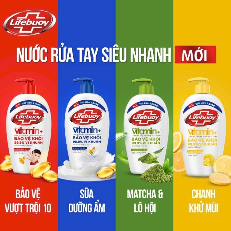 Nước Rửa Tay Lifebuoy Bảo Vệ Khỏi 99.9% Vi Khuẩn - Chai 180G / 450g | Shopee Việt Nam