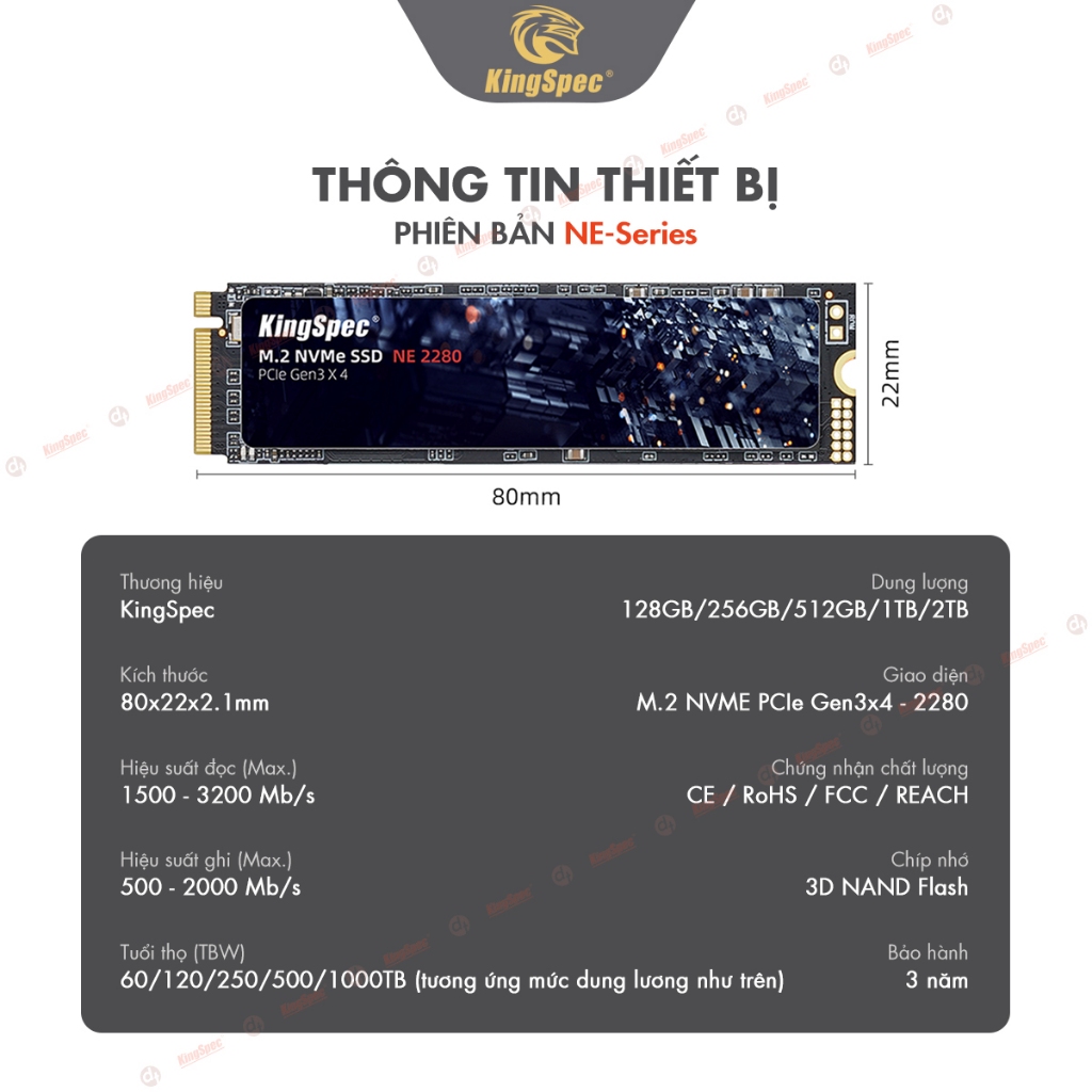 Ổ cứng SSD KingSpec M2 NVMe Gen3x4 / M2 SATA [ NE / NX / NT Series ] - Hàng Chính Hãng | Shopee ...