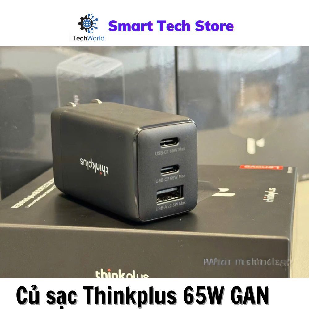 Củ sạc nhanh Thinkplus Lipsitck 65W GAN ( 2C + 1A | Max 65W | PD | GAN) | Shopee Việt Nam